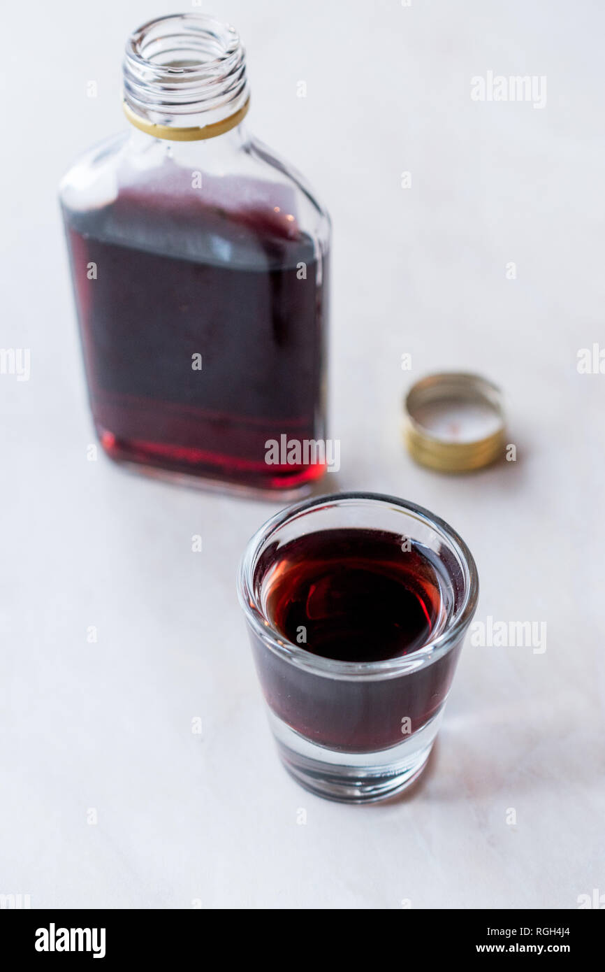 Traditional Balkan Alcoholic Brandy Cherry Rakija / Rakia. Beverage ...