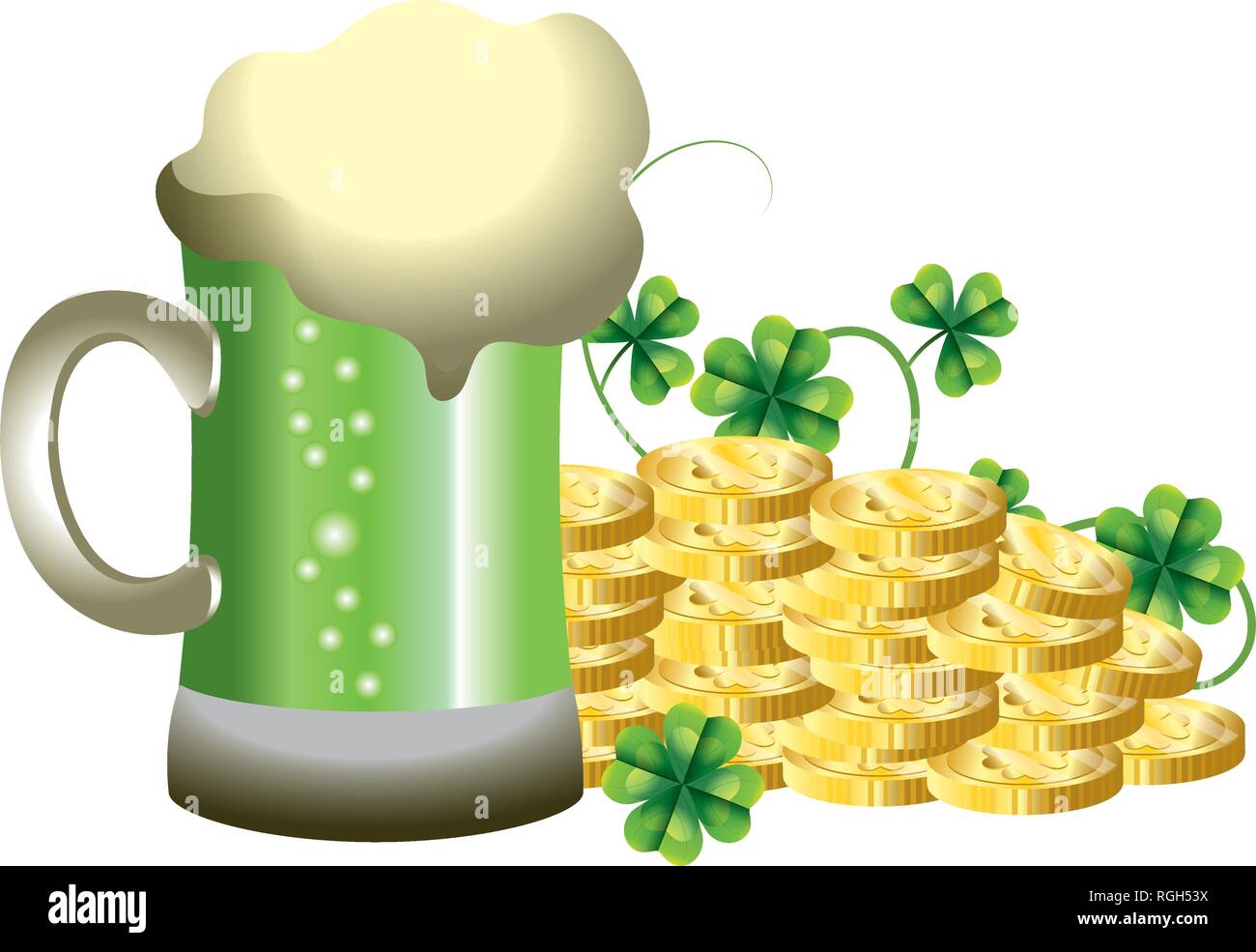 beer green gold coins Stock Vector Image & Art - Alamy