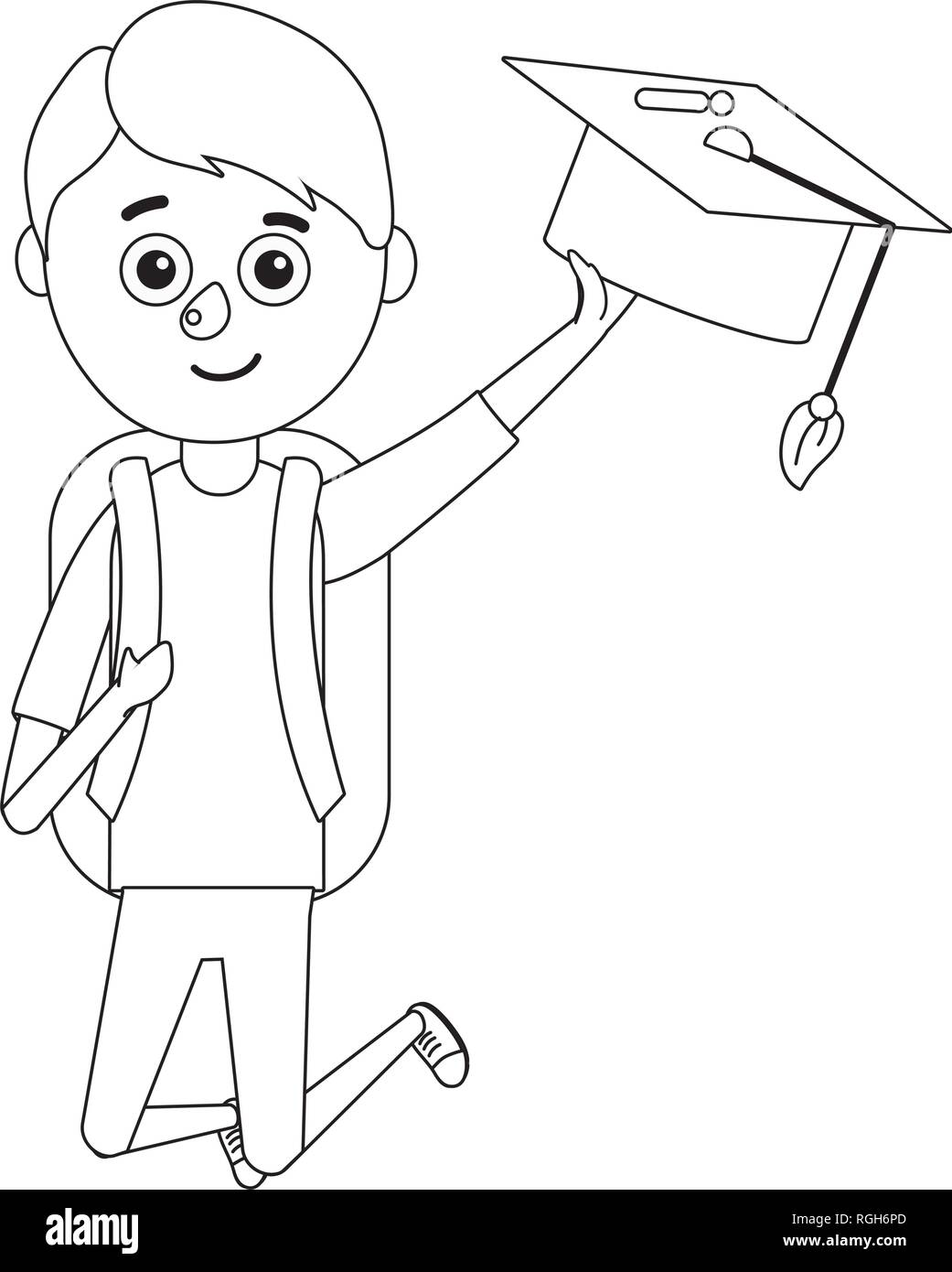 young boy graduation jump Stock Vector Image & Art - Alamy