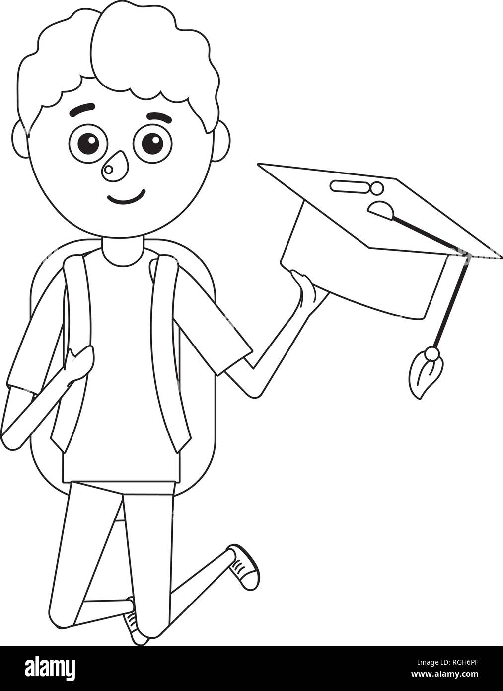 young boy graduation jump Stock Vector Image & Art - Alamy