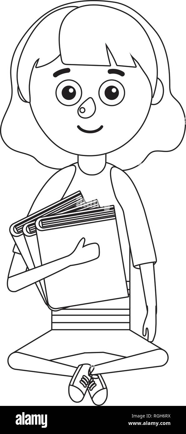 young girl student holding book Stock Vector Image & Art - Alamy