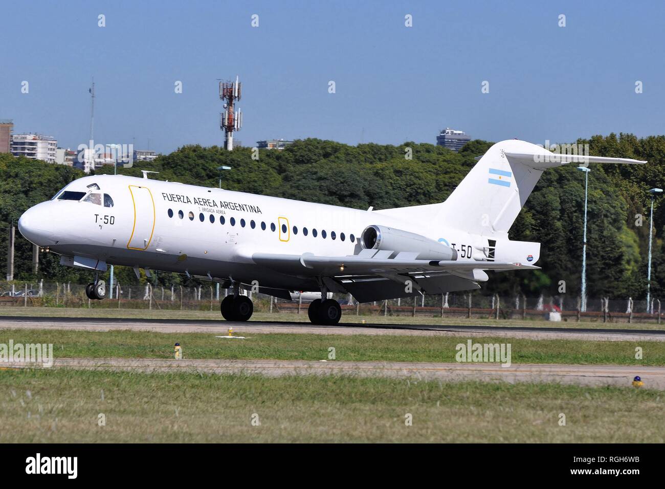 FOKKER F-28 FELLOWSHIP TRANSPORT AIRCRAFT OF 1 BRIGADA AEREA, ARGENTINE ...