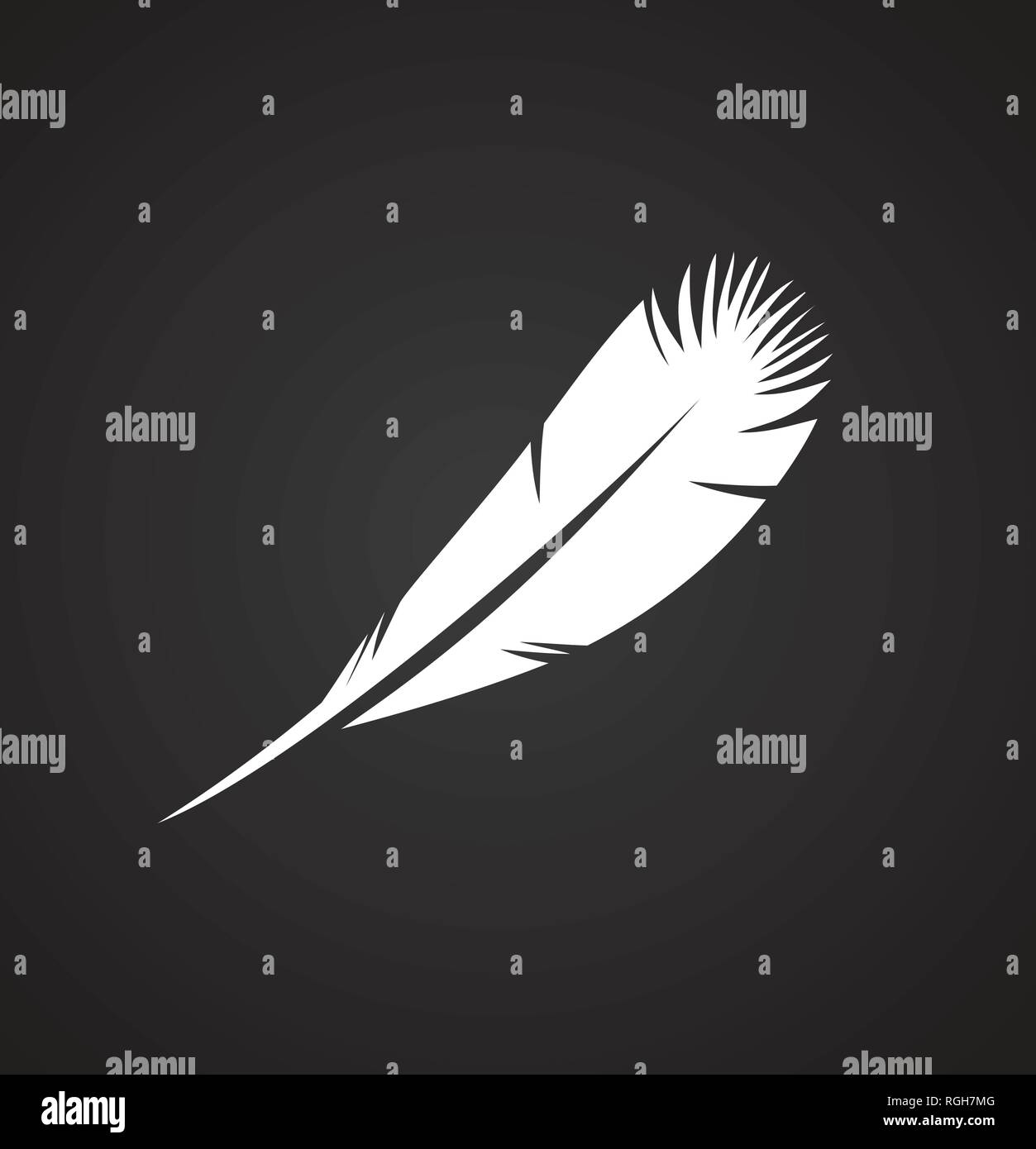 Feather icons set on black background for graphic and web design ...
