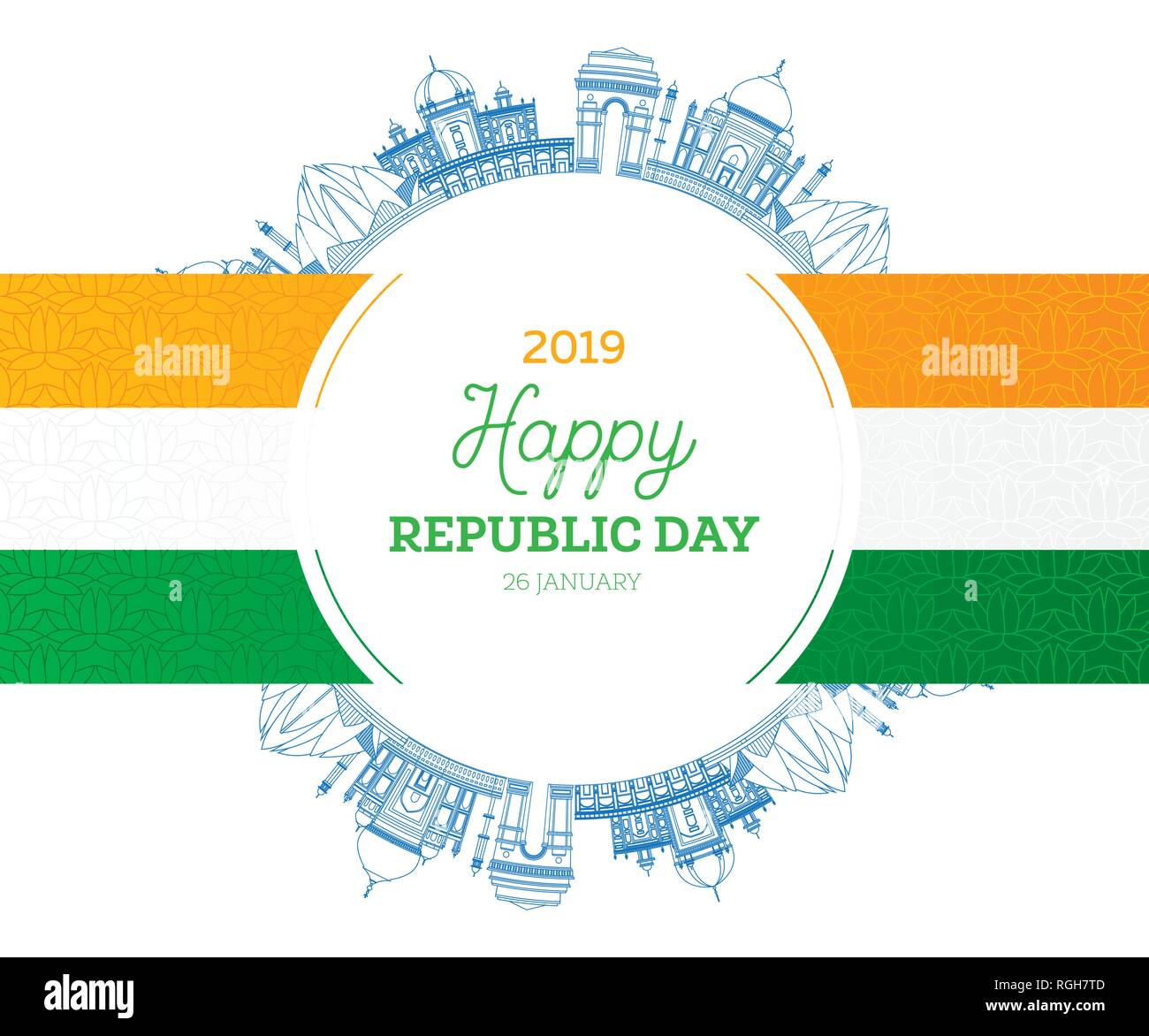 Republic Day in India. Vector Illustration. 26 January and Indian Flag ...