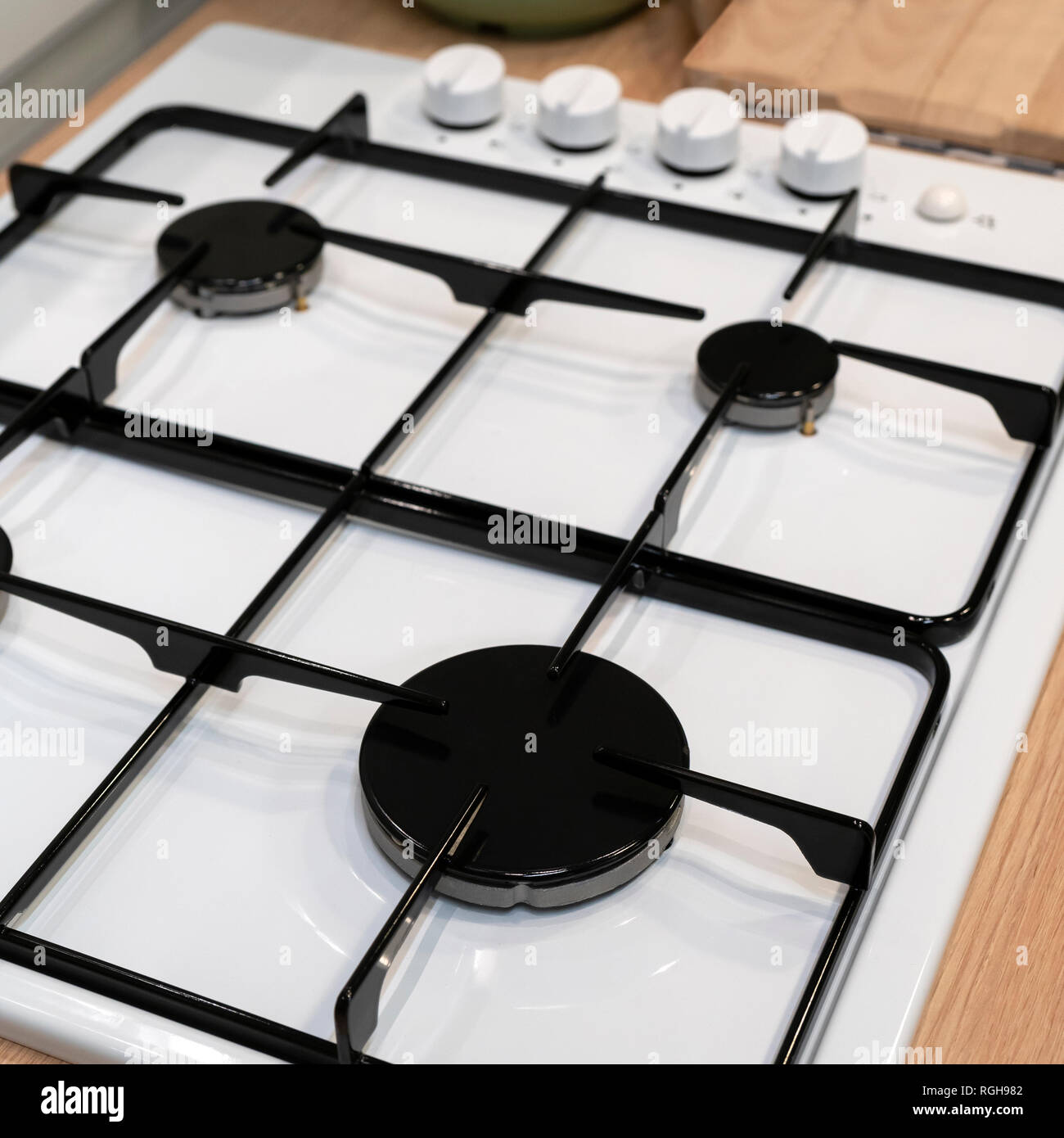Modern gas stove for cooking in the kitchen Stock Photo - Alamy