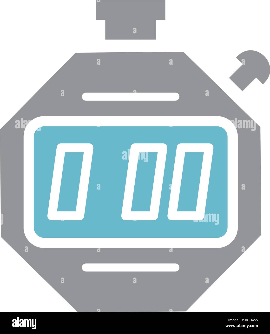 Digital stop watch icon on white background for graphic and web design ...