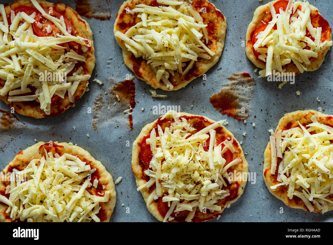 Cooking of homemade mini pizza as a cooking concept Stock Photo - Alamy