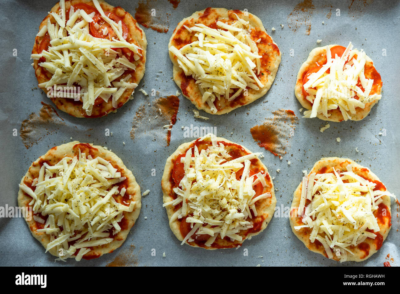 Cooking of homemade mini pizza as a cooking concept Stock Photo - Alamy