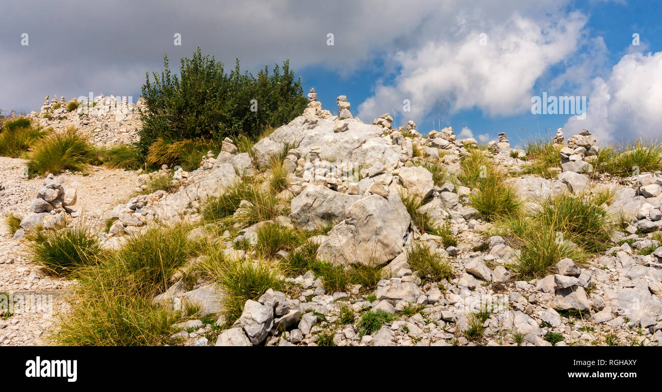 Stone pyramids in National park Lovcen in summer, Montenegro Stock ...