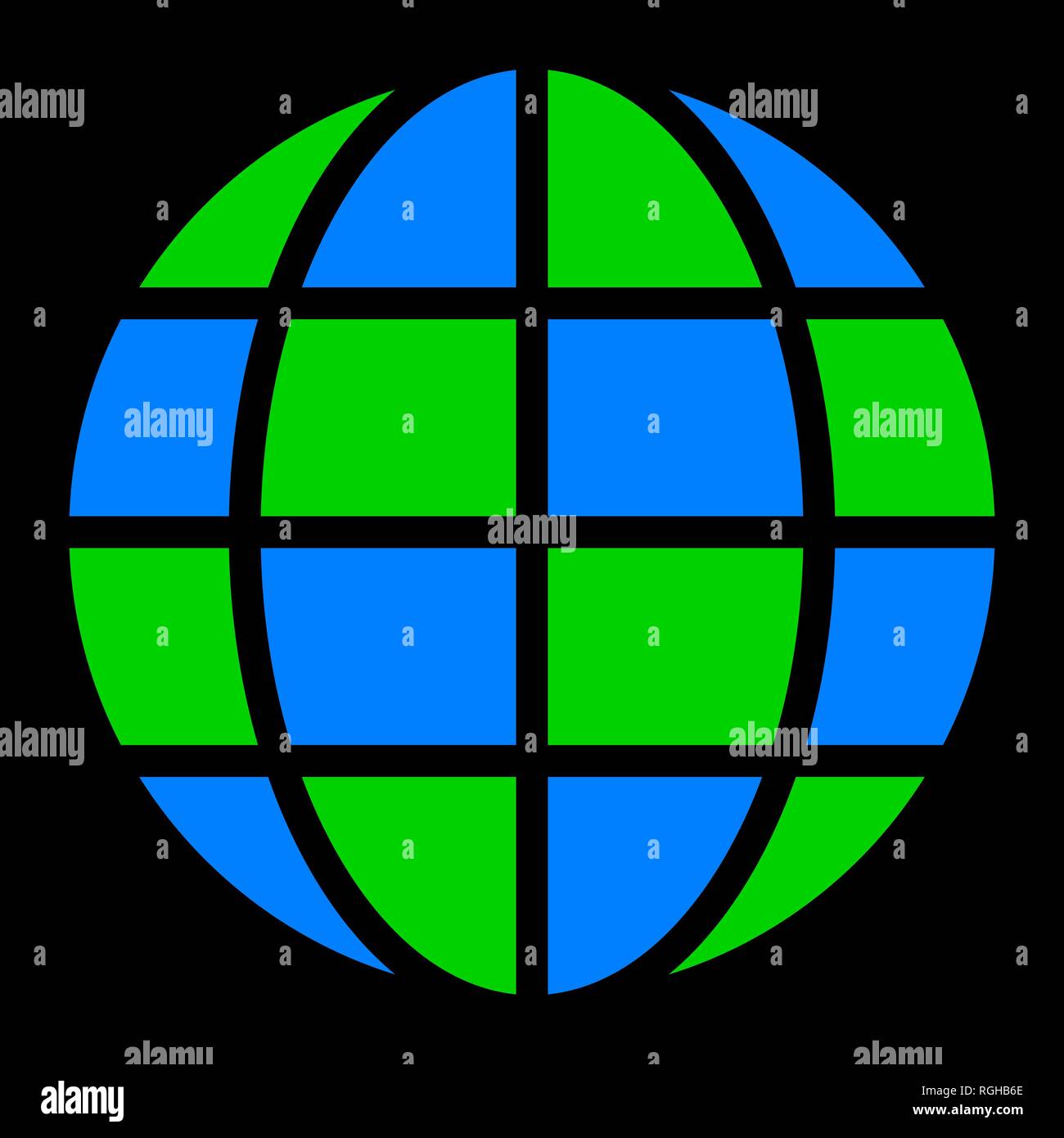 Globe symbol icon - Earth simple, isolated - vector illustration Stock ...