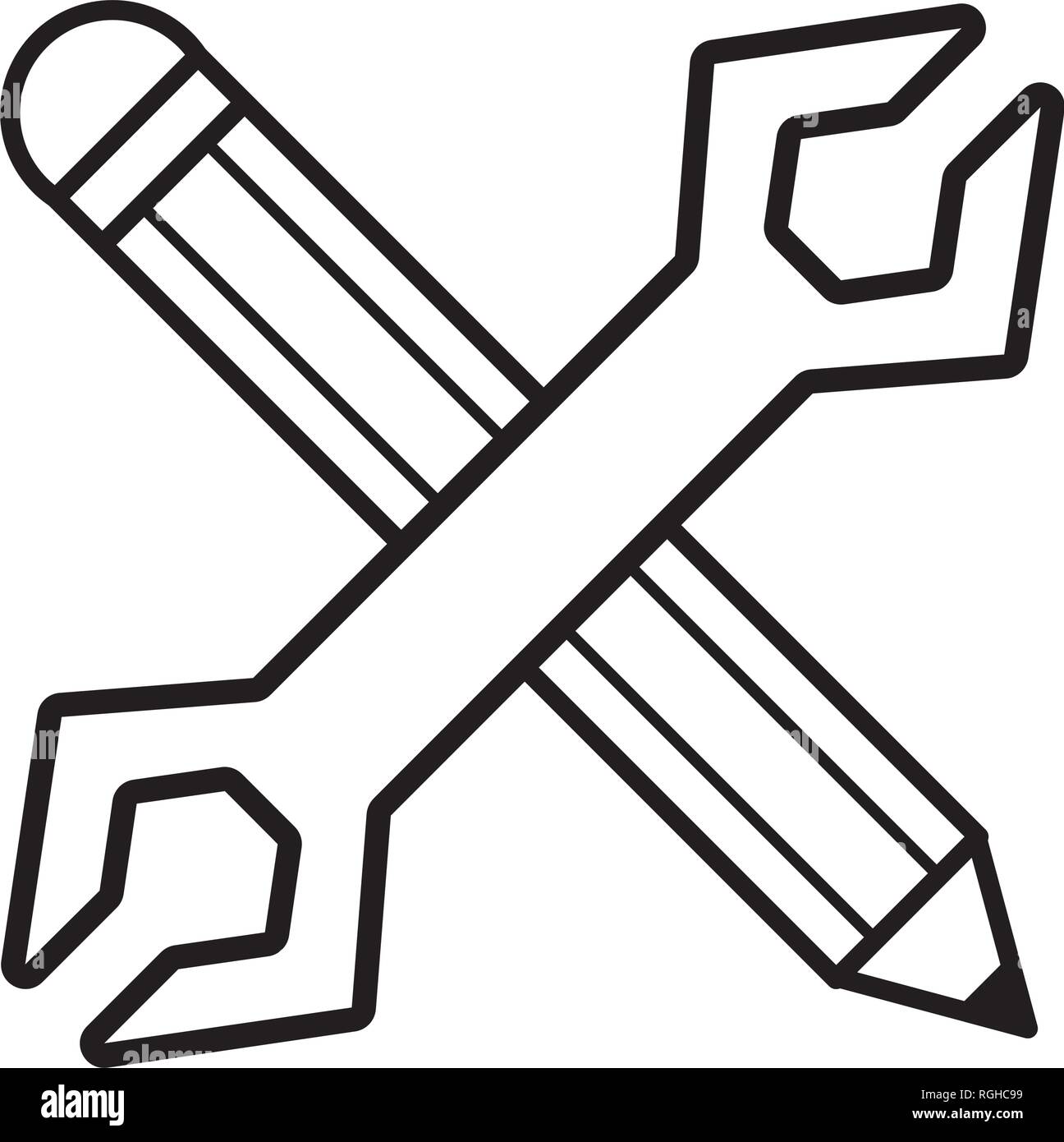 pencil and tool cartoon Stock Vector Image & Art - Alamy