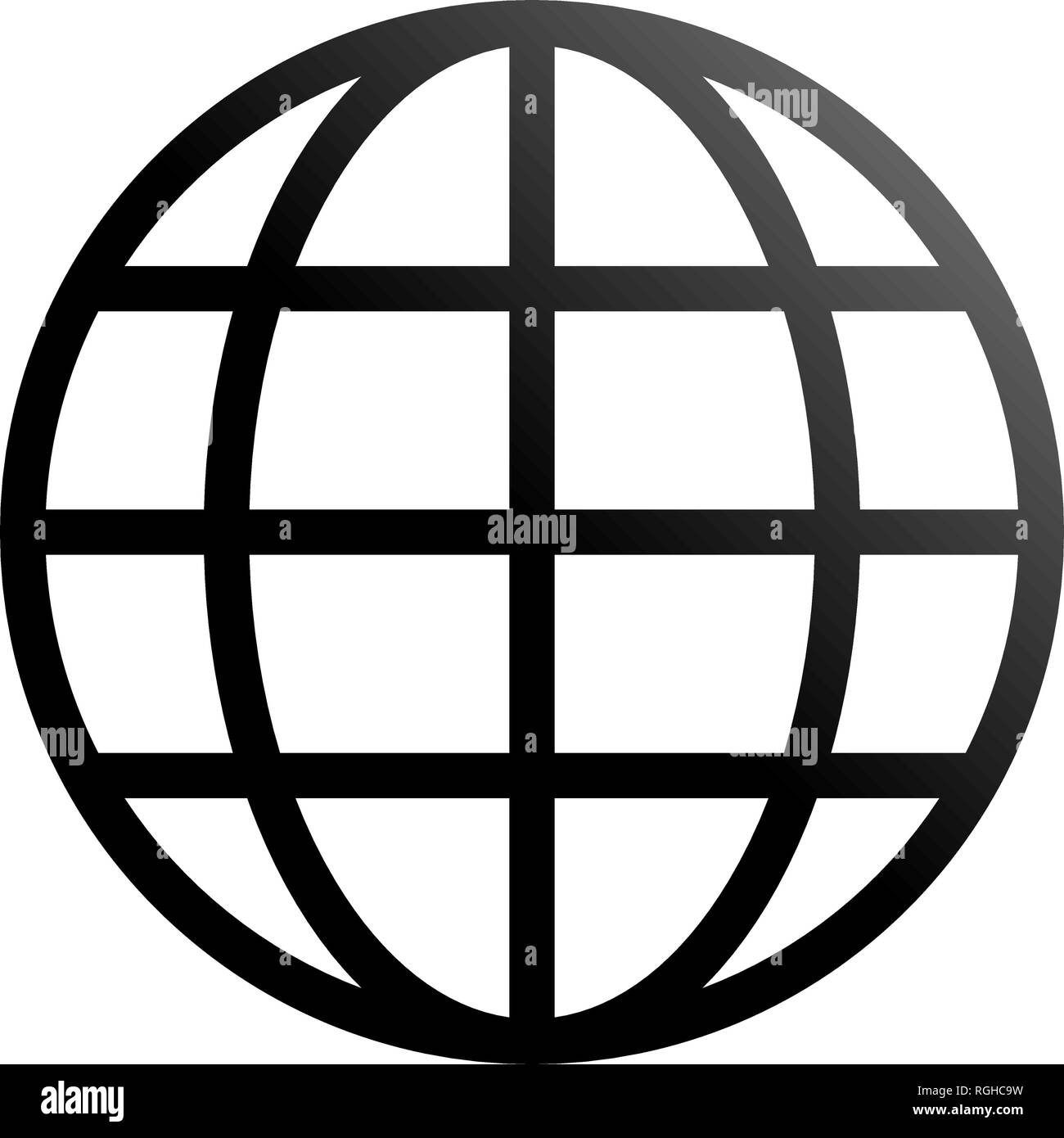 Globe symbol icon - black gradient, isolated - vector illustration ...