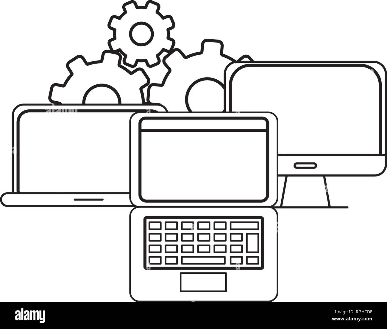 Cartoon Screen Computer Display Equipment High Resolution Stock ...