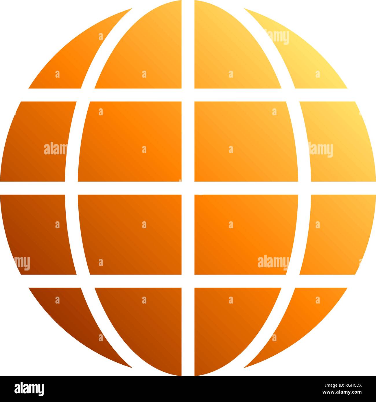 Globe symbol icon - orange gradient, isolated - vector illustration ...