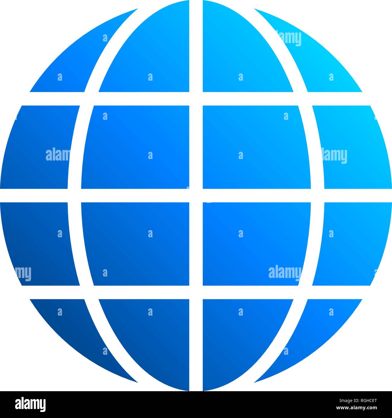 Globe symbol icon - blue gradient, isolated - vector illustration Stock ...