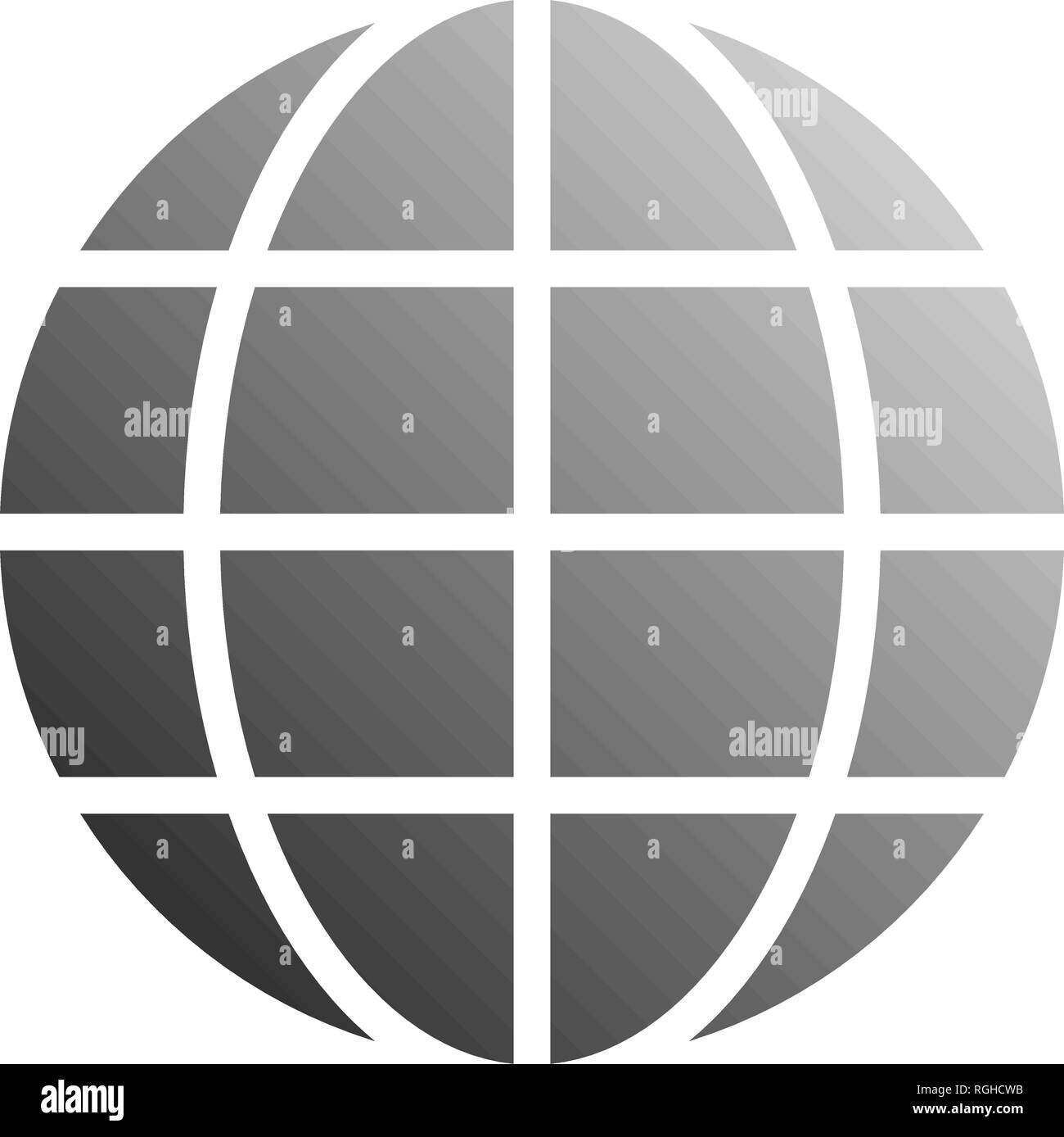 Globe symbol icon - gray gradient, isolated - vector illustration Stock ...