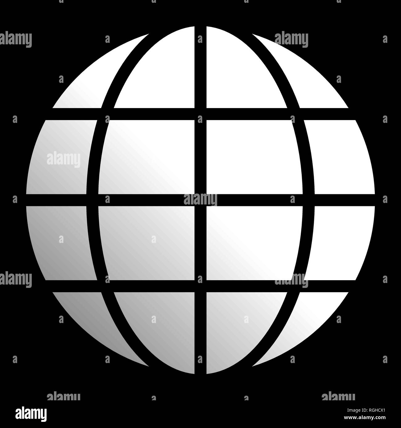 Globe symbol icon - white gradient, isolated - vector illustration ...