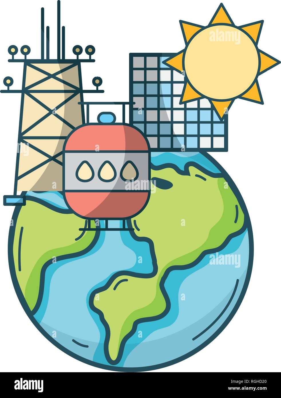 Cartoon Illustration Energy Solar Panel High Resolution Stock ...