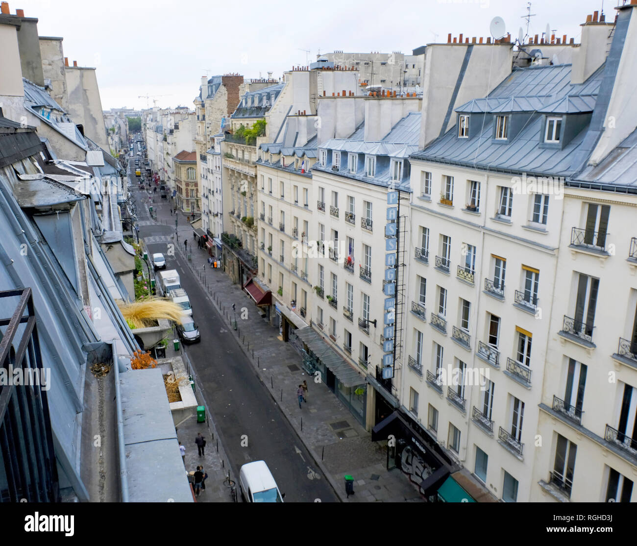 Paris, France - August 14, 2018: Traditional apartment buildings ...