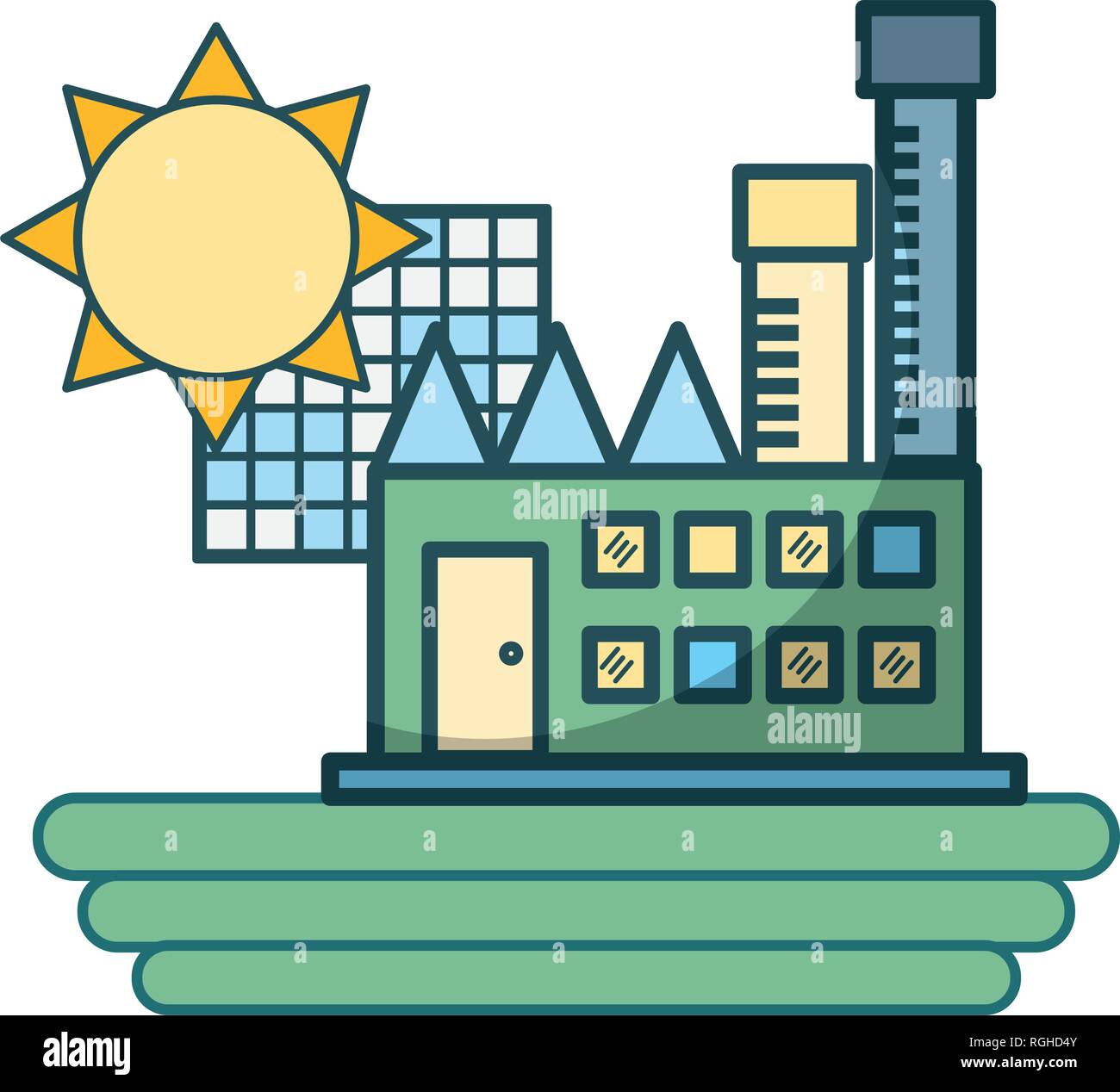 Cartoon Illustration Energy Solar Panel High Resolution Stock ...