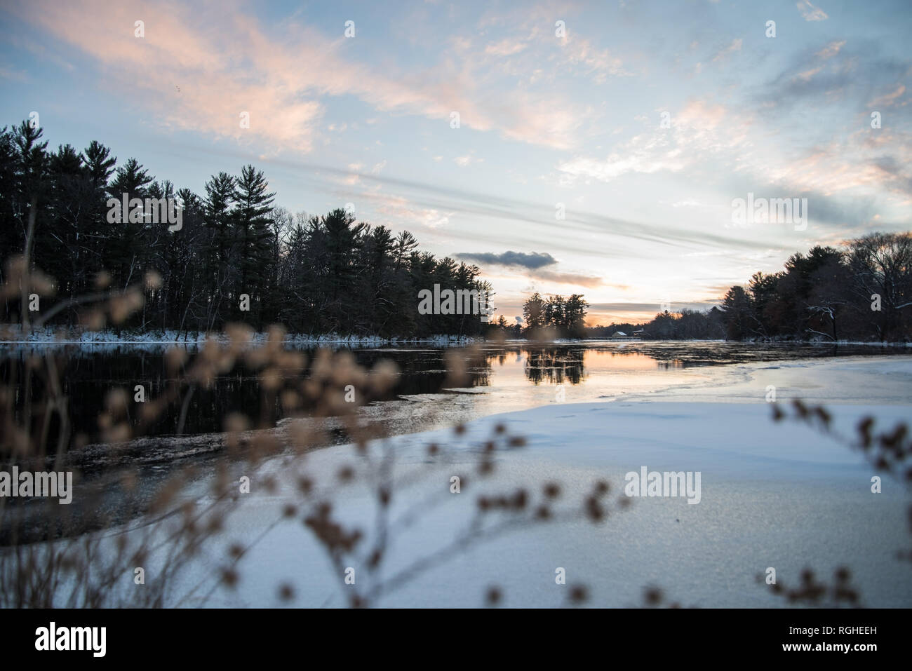 Sunset on the Wisconsin River Stock Photo - Alamy