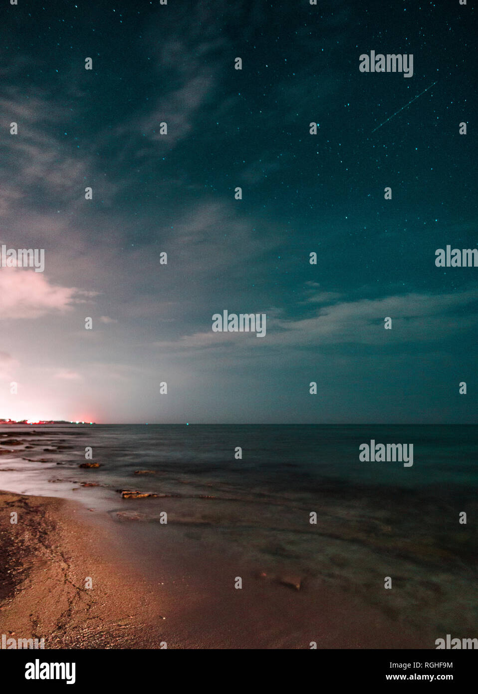 Sky at night landscape reflection nature tourism light hi-res stock ...