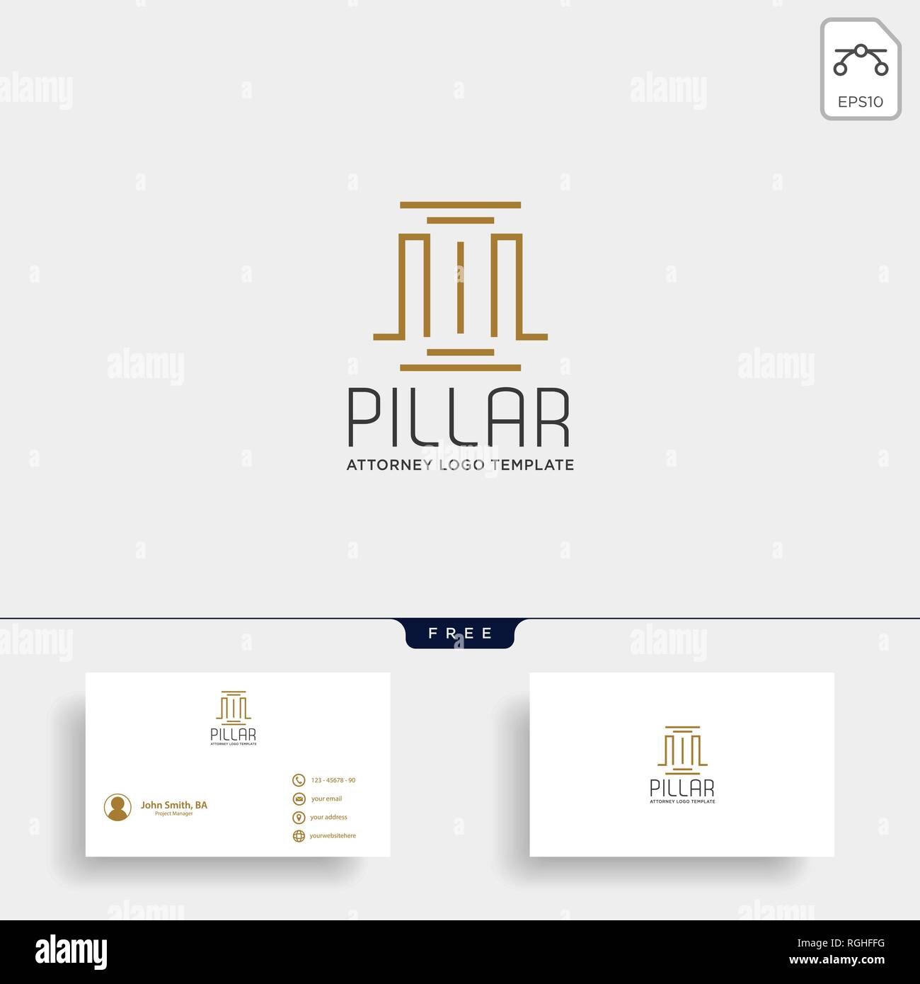 elegant pillar attorney logo line design template illustration - vector ...