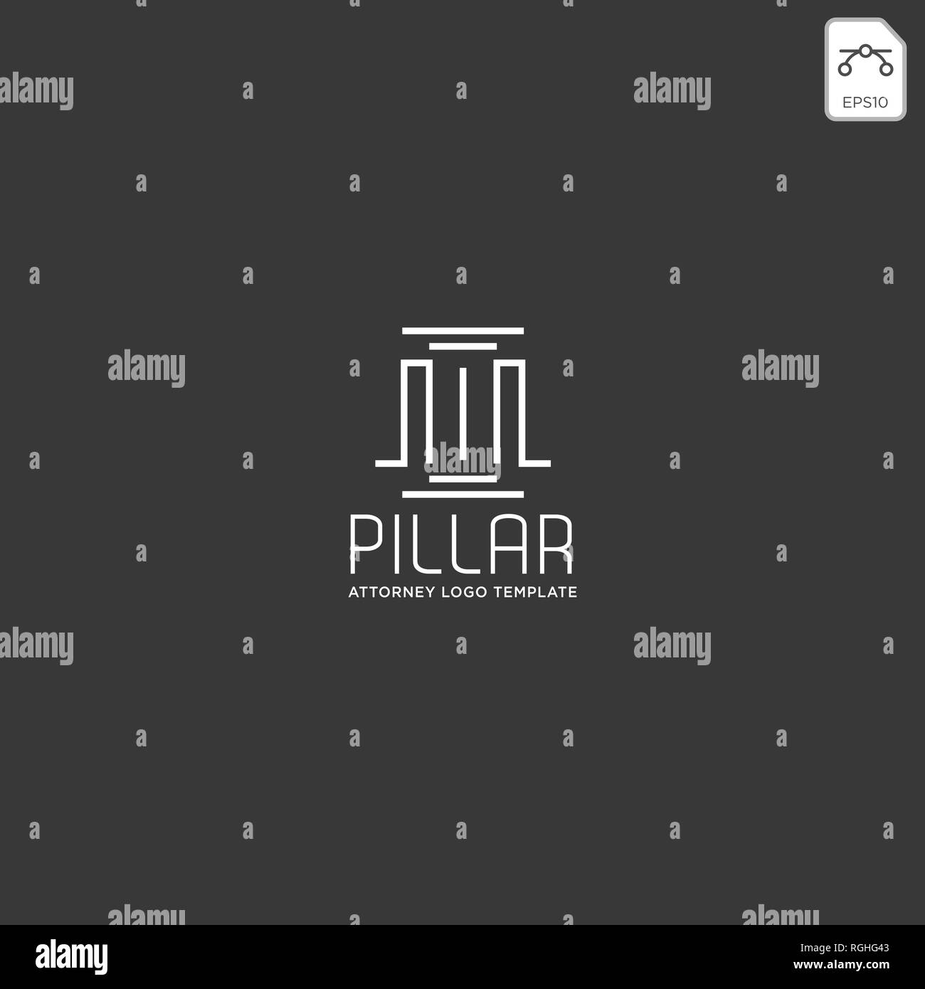 elegant pillar attorney logo line design template illustration - vector ...