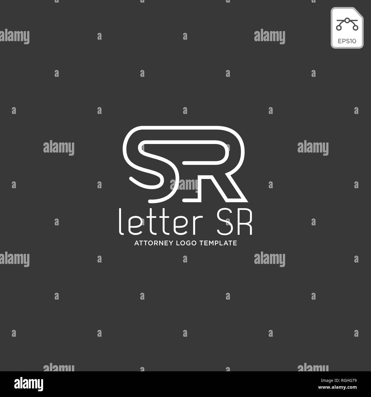 letter SR attorney logo line design template illustration - vector ...