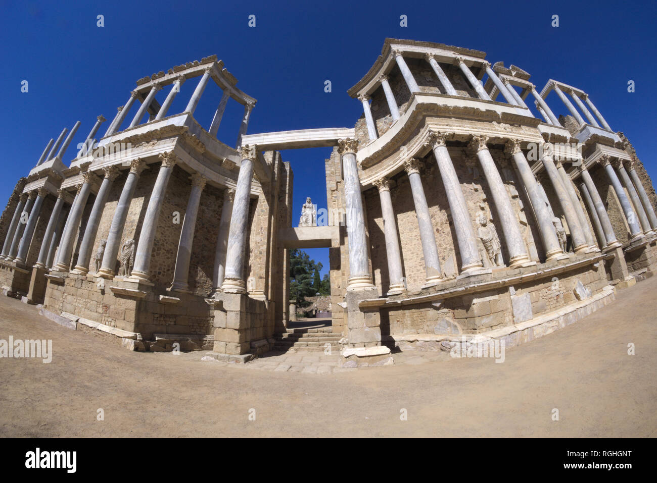 Roman Amphitheatre in Merida Spain Stock Photo - Alamy