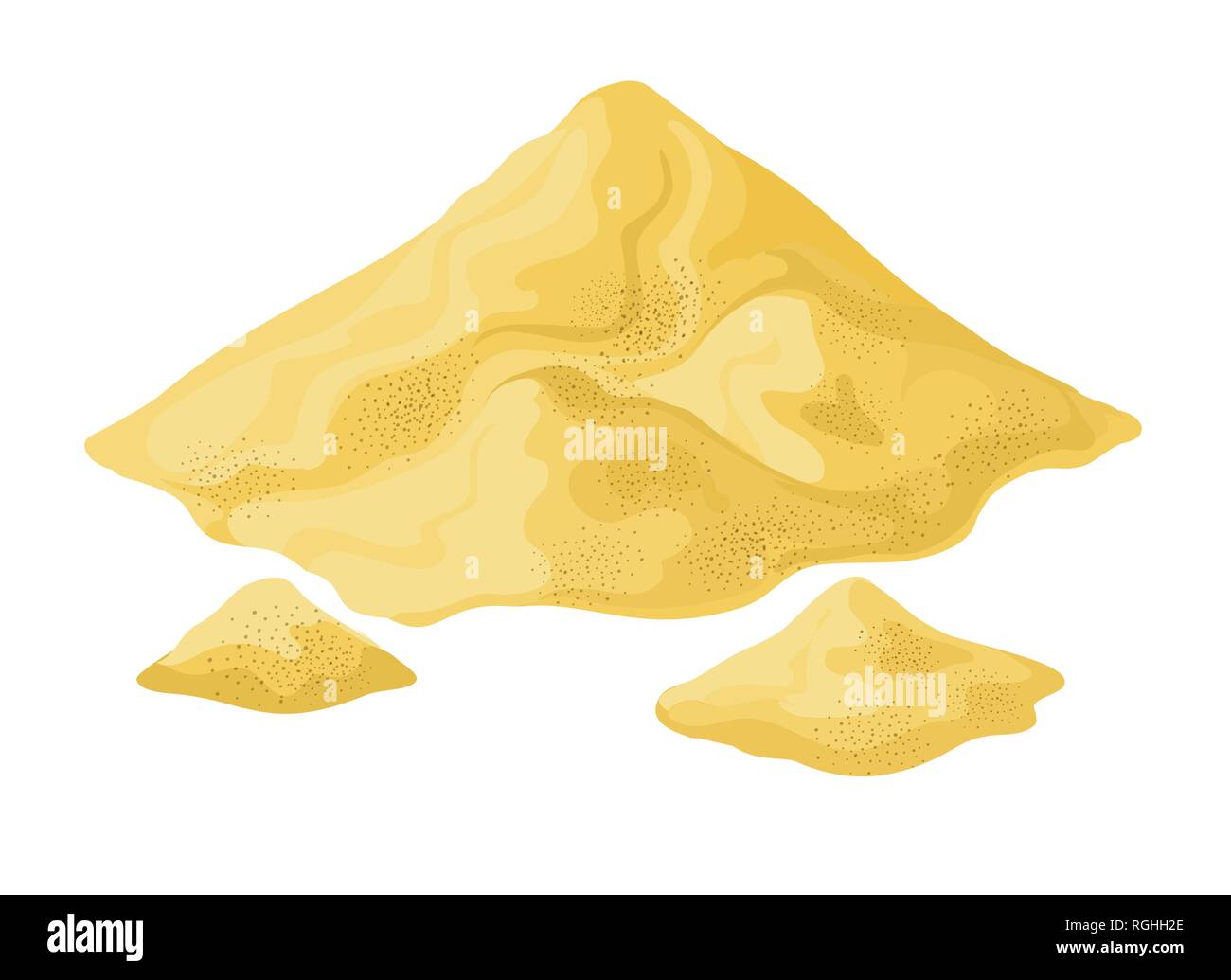 Heap of sand. Sands mound vector illustration, desert or beach dune ...
