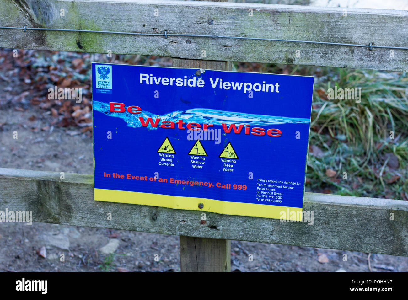 Warning notice to be water wise, Scotland, UK Stock Photo - Alamy