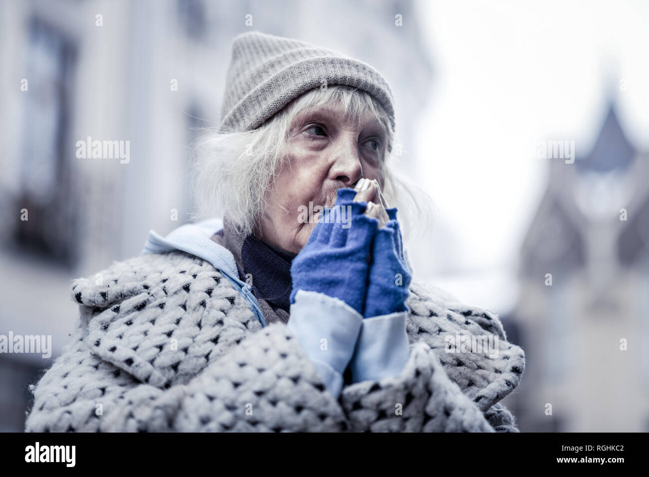 Portrait woman feeling cold hi-res stock photography and images - Alamy