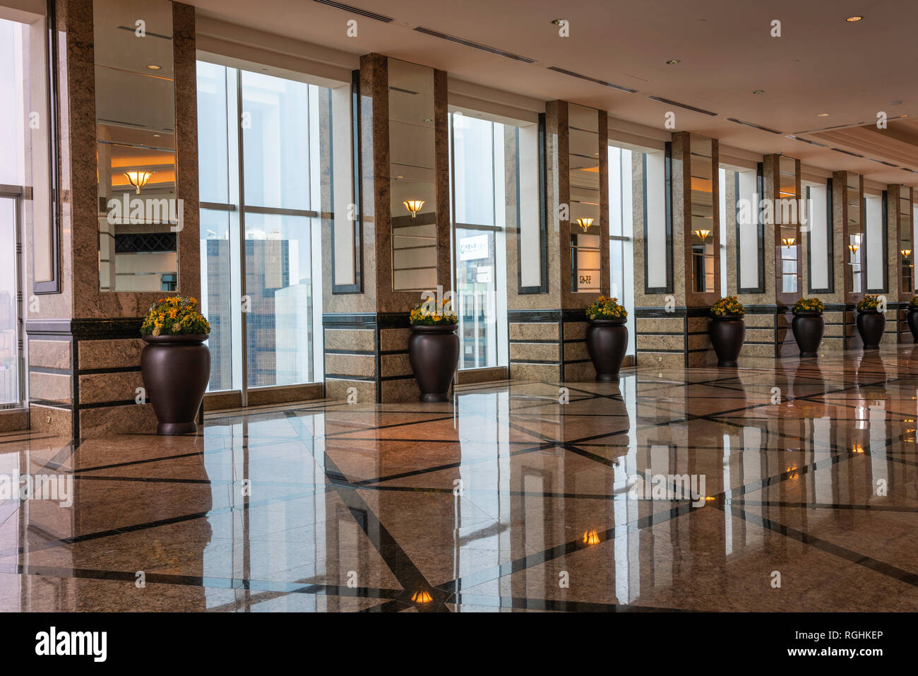 Interior architecture of the Central Plaza building in Hong Kong, China ...