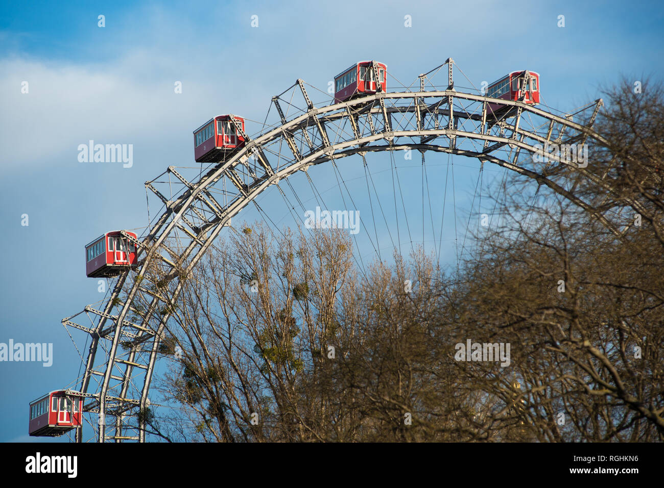 Giant Ferris Wheel at Prater Amusement park, Vienna, Austria Stock ...