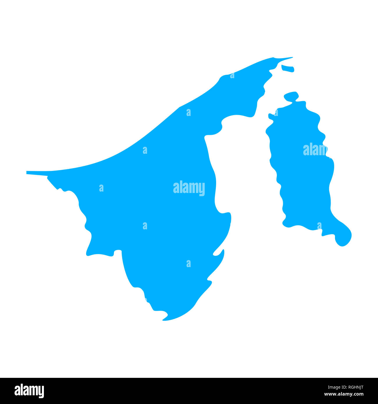 Map of Brunei - outline. Silhouette of Brunei map illustration Stock ...