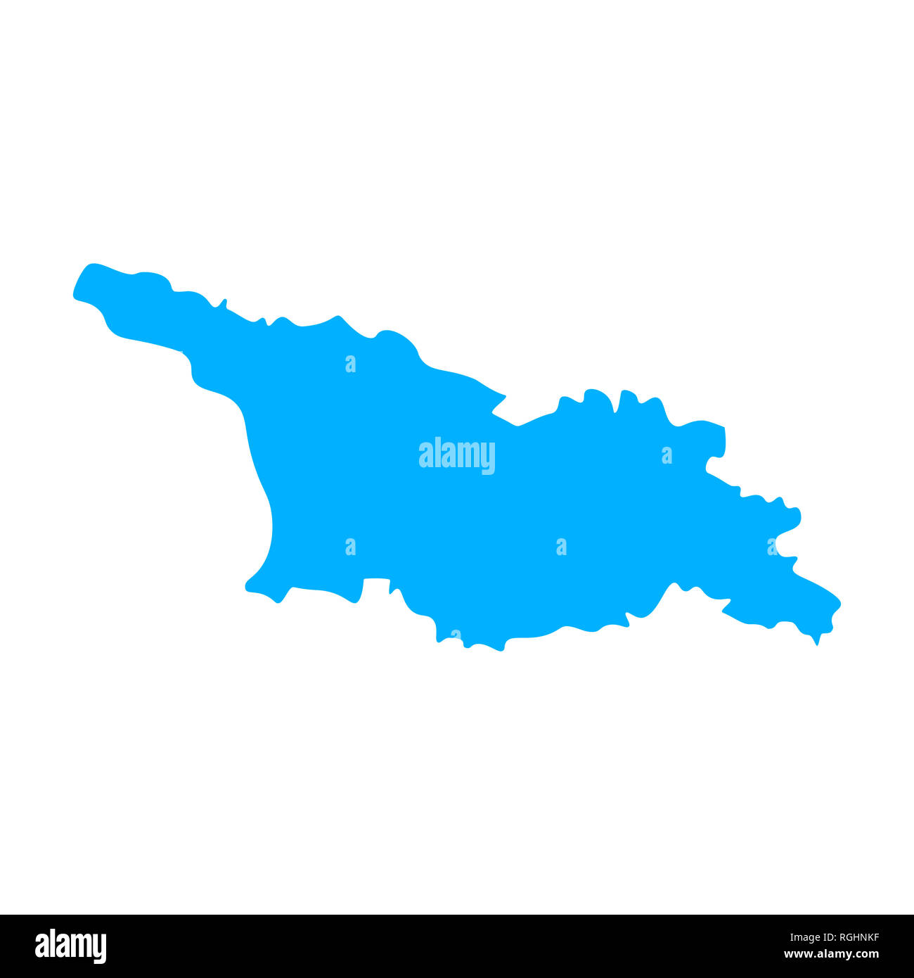 Map of Georgia - outline. Silhouette of Georgia map illustration Stock ...