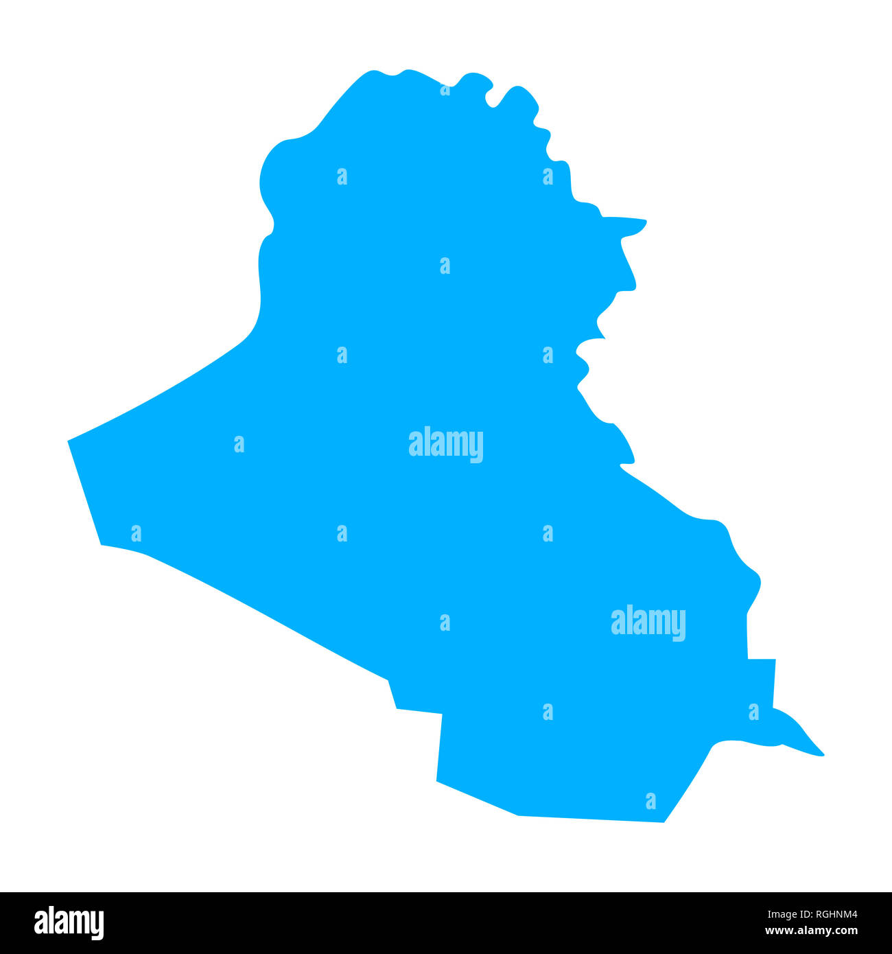Map of Iraq - outline. Silhouette of Iraq map illustration Stock Photo ...