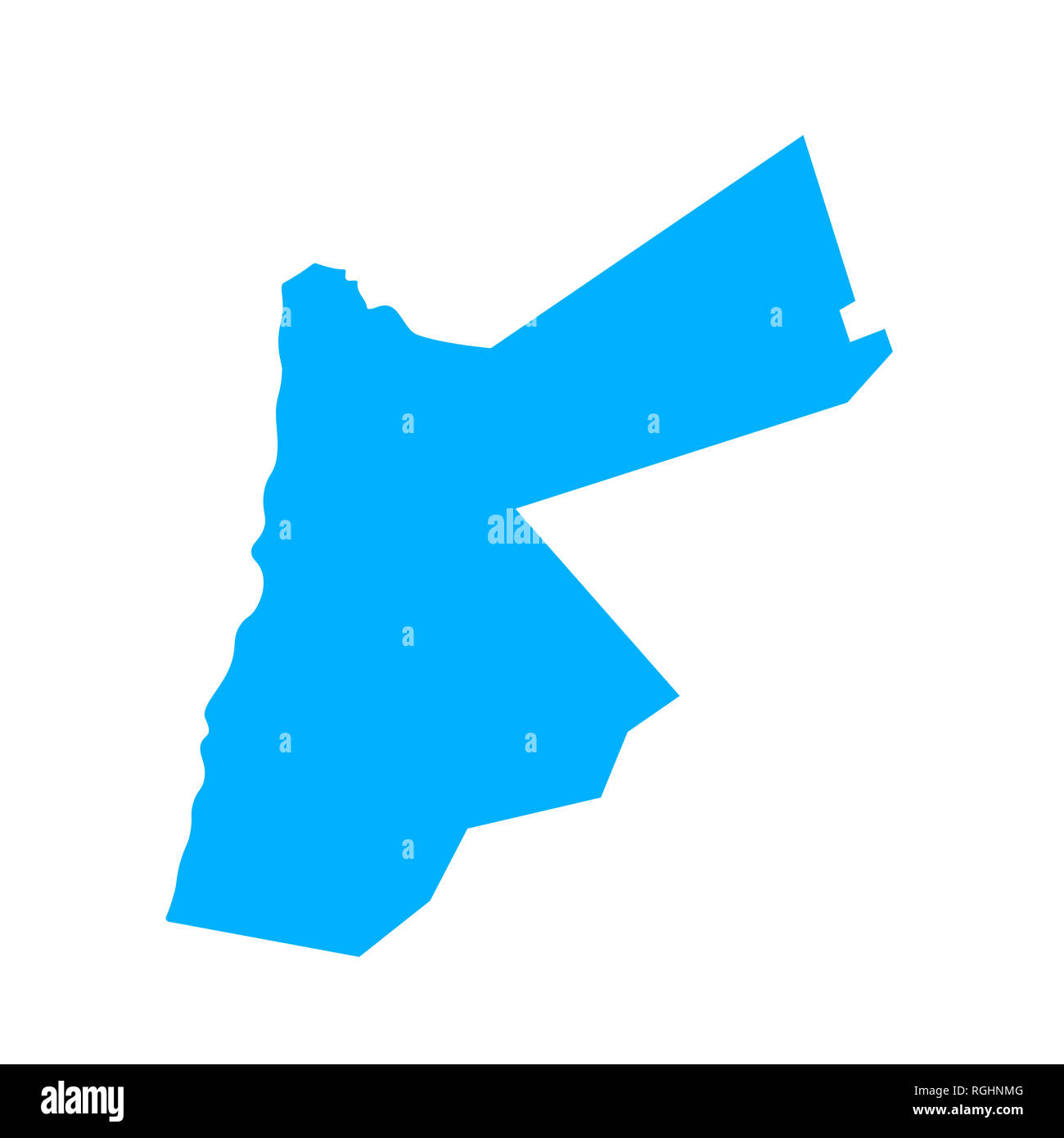 Map of Jordan - outline. Silhouette of Jordan map illustration Stock ...