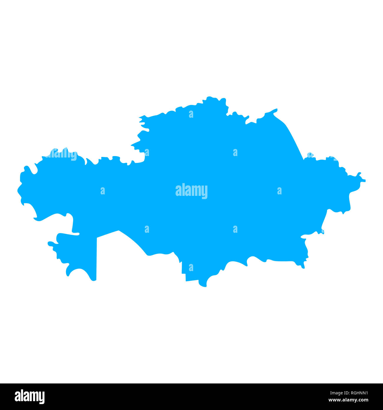 Map of Kazakhstan - outline. Silhouette of Kazakhstan map illustration ...