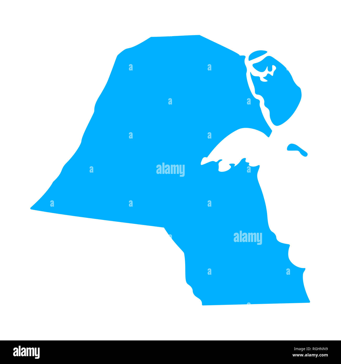 Map of Kuwait - outline. Silhouette of Kuwait map illustration Stock ...