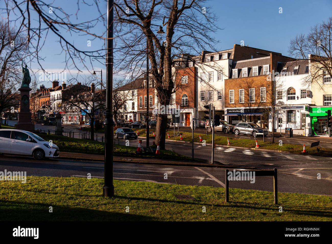 Esher, England - January 21, 2019. Located just outside of London ...