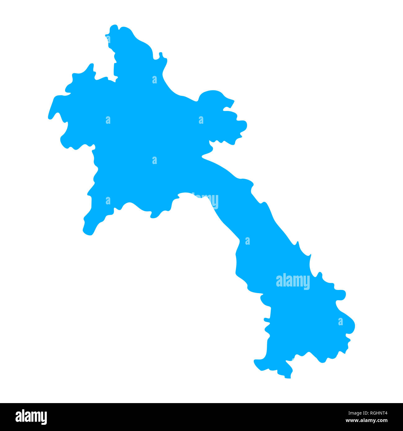 Map of Laos - outline. Silhouette of Laos map illustration Stock Photo - Alamy