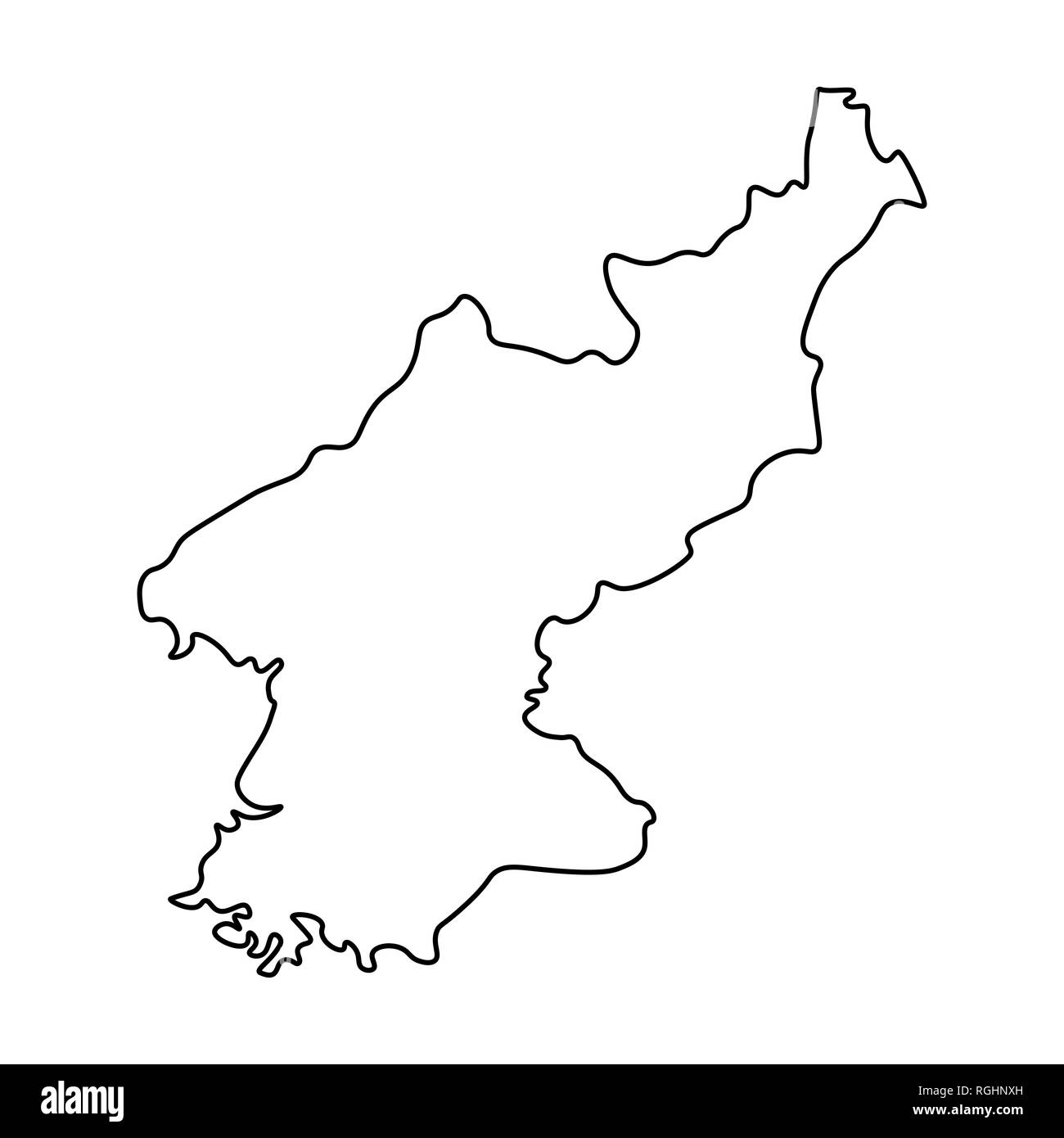 North And South Korea Border Outline South Korea Maps