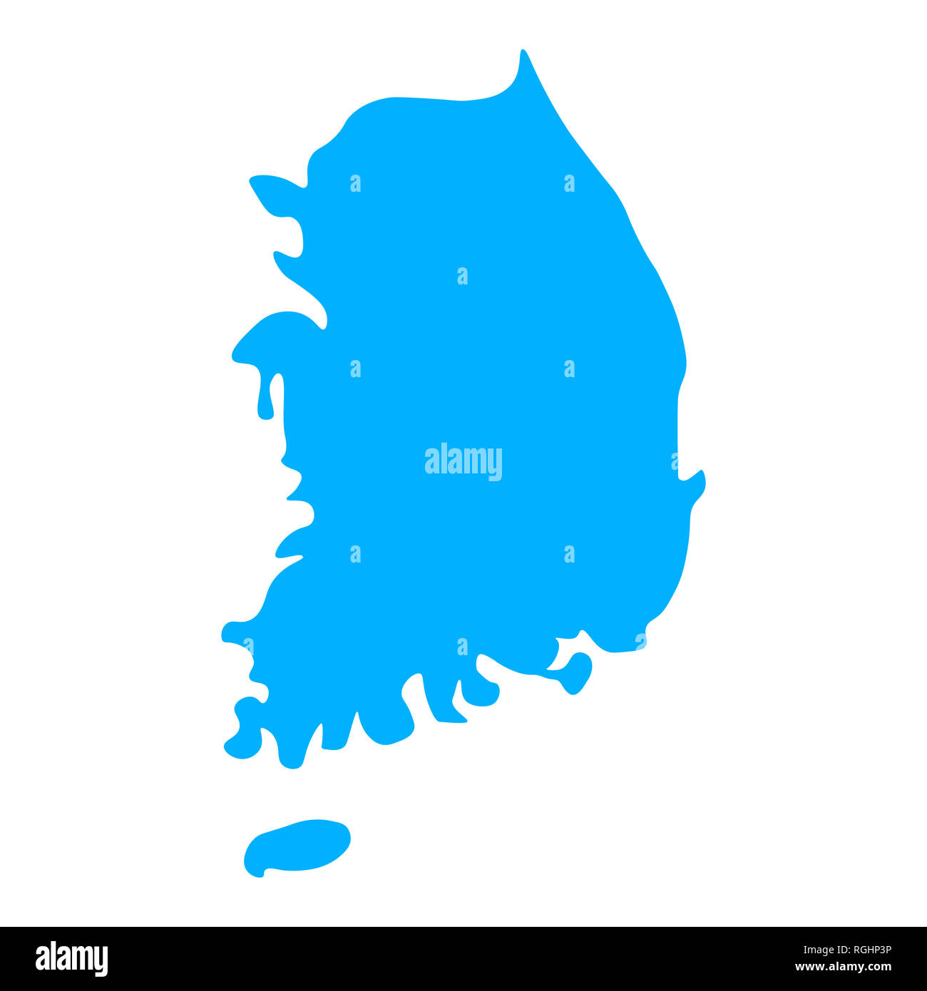 Map of South Korea - outline. Silhouette of South Korea map ...