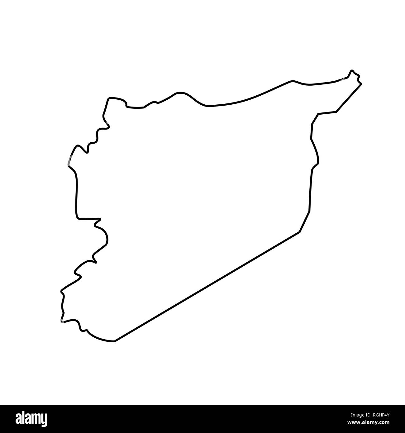 Map of Syria - outline. Silhouette of Syria map illustration Stock ...