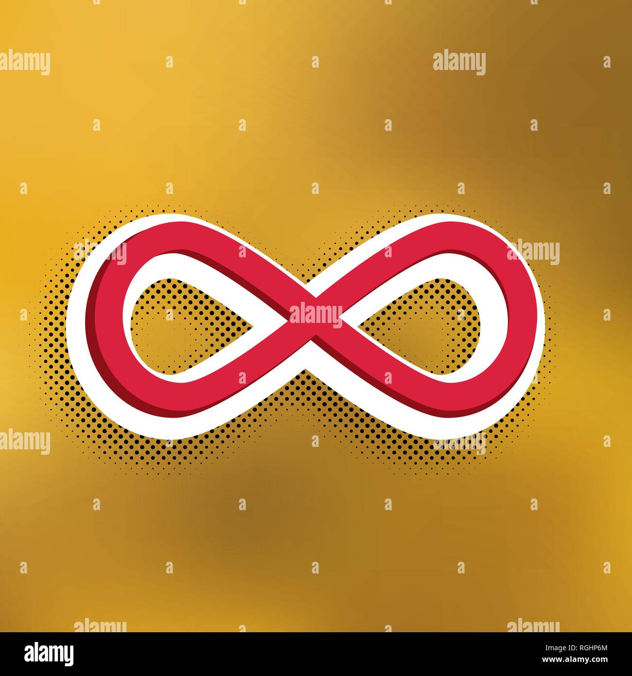 Limitless symbol illustration. Vector. Magenta icon with darker shadow ...