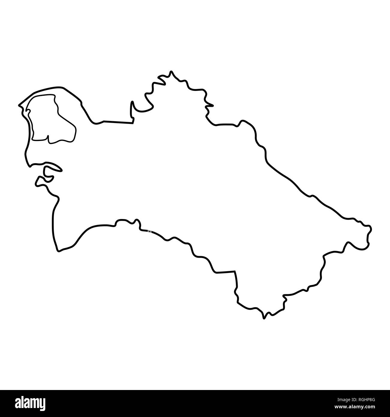 Map of Turkmenistan - outline. Silhouette of Turkmenistan map ...