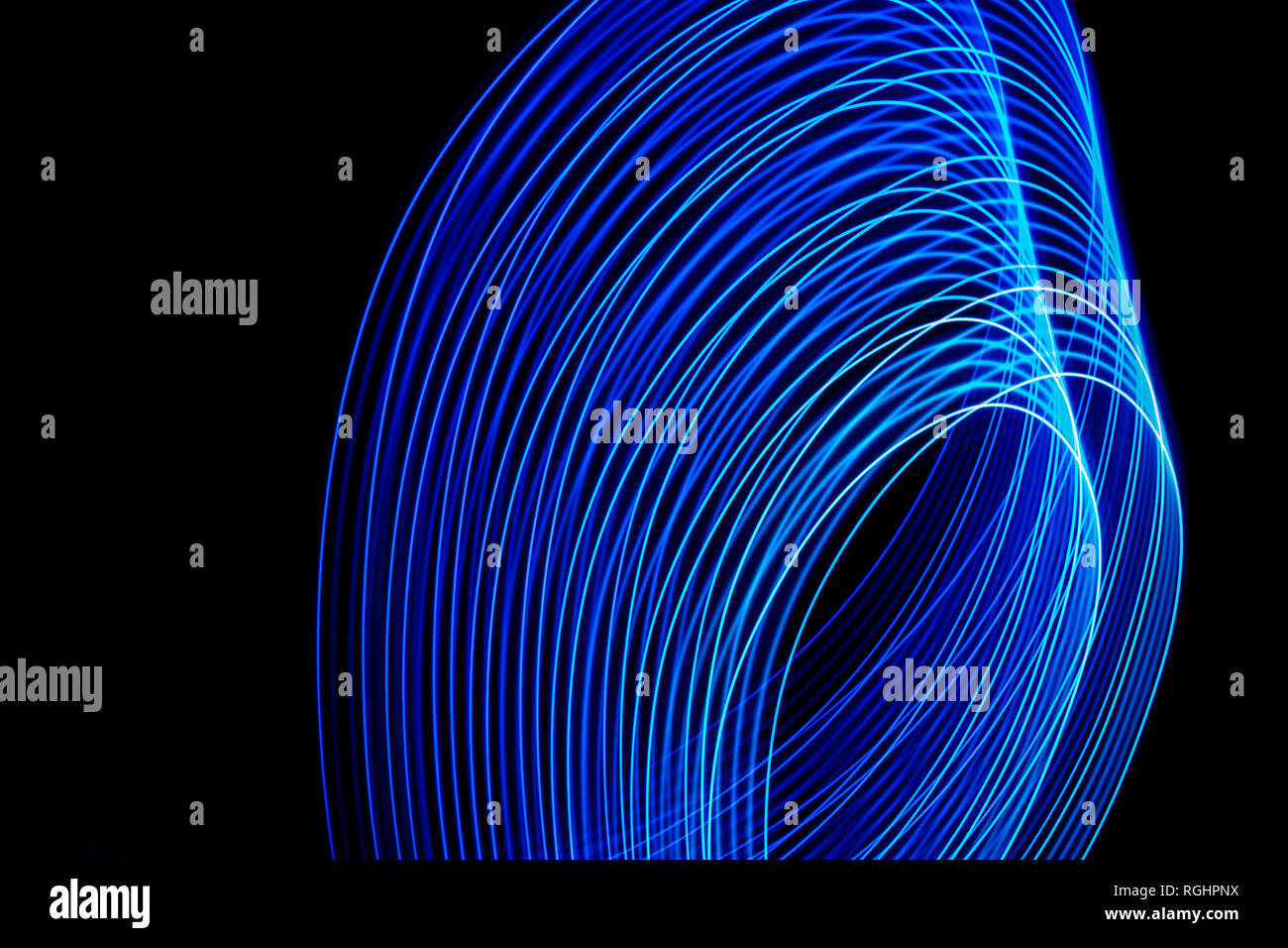 Abstract lines of blue and blue colors on black background Stock Photo ...