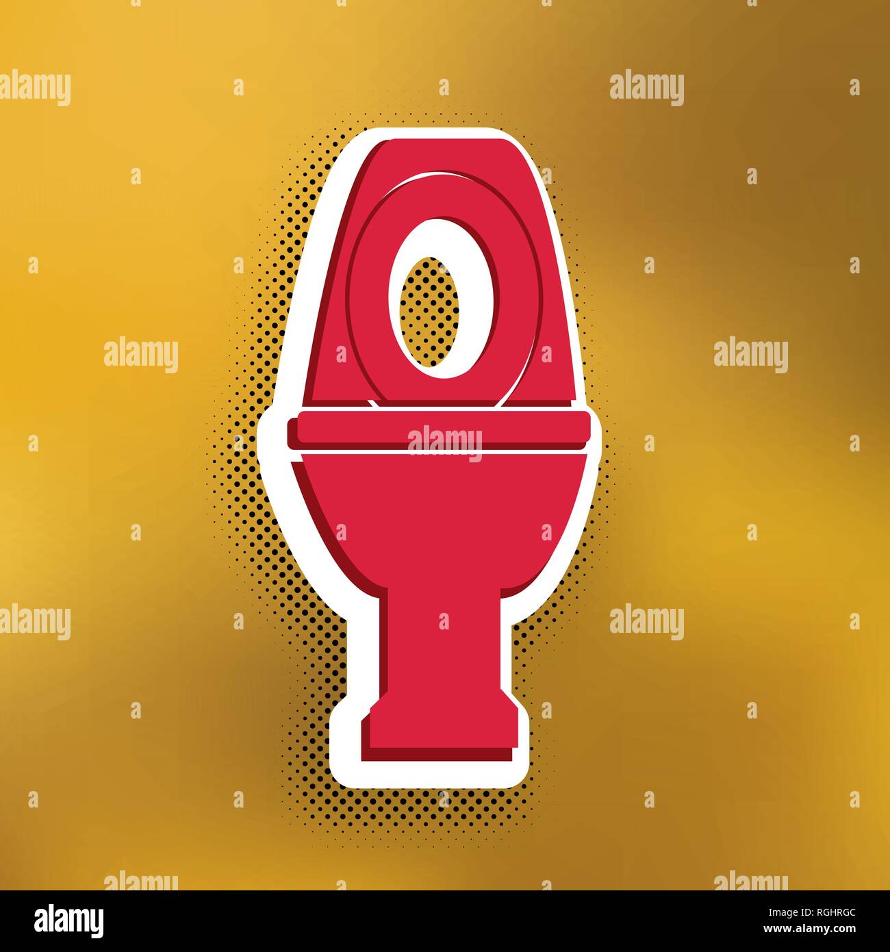 Toilet sign illustration. Vector. Magenta icon with darker shadow ...